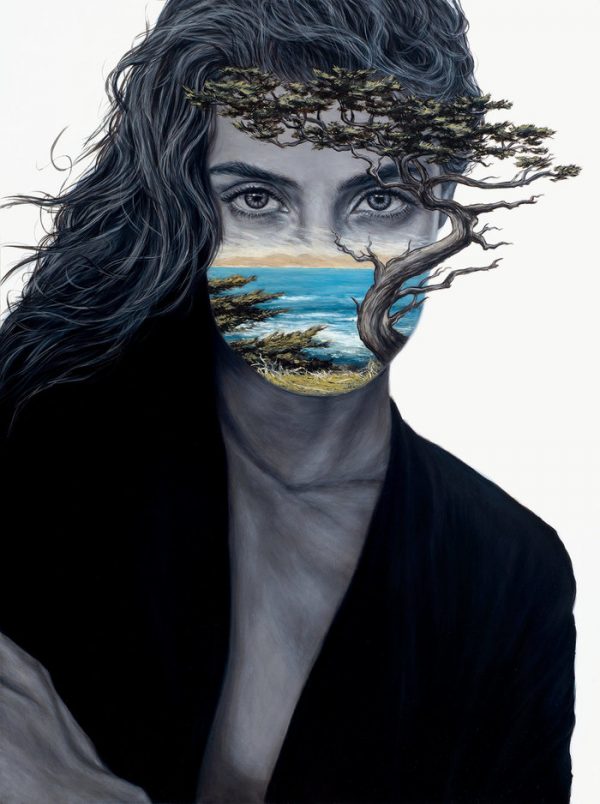 Beautiful Surreal Paintings Juxtapose Human Portraits With Landscapes ...